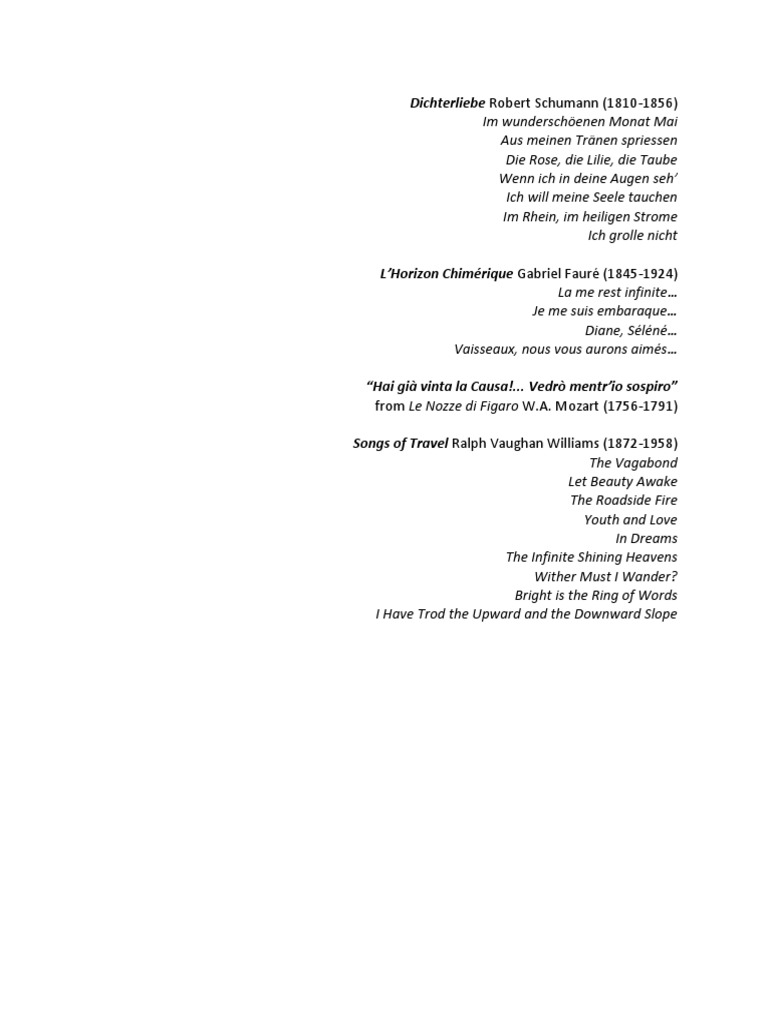 Brett Cuddy's Senior Voice Recital Showcases Impeccable Technique | PDF ...