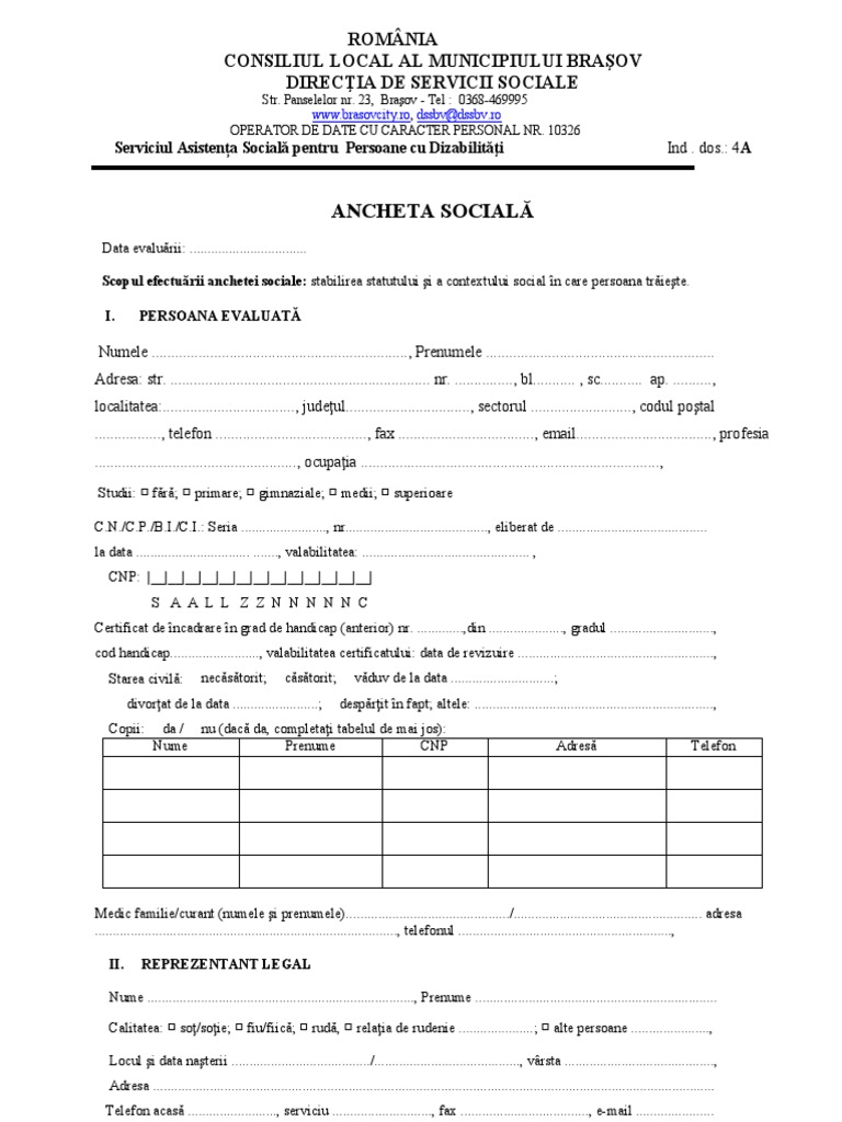 Ancheta Sociala de La Primarie