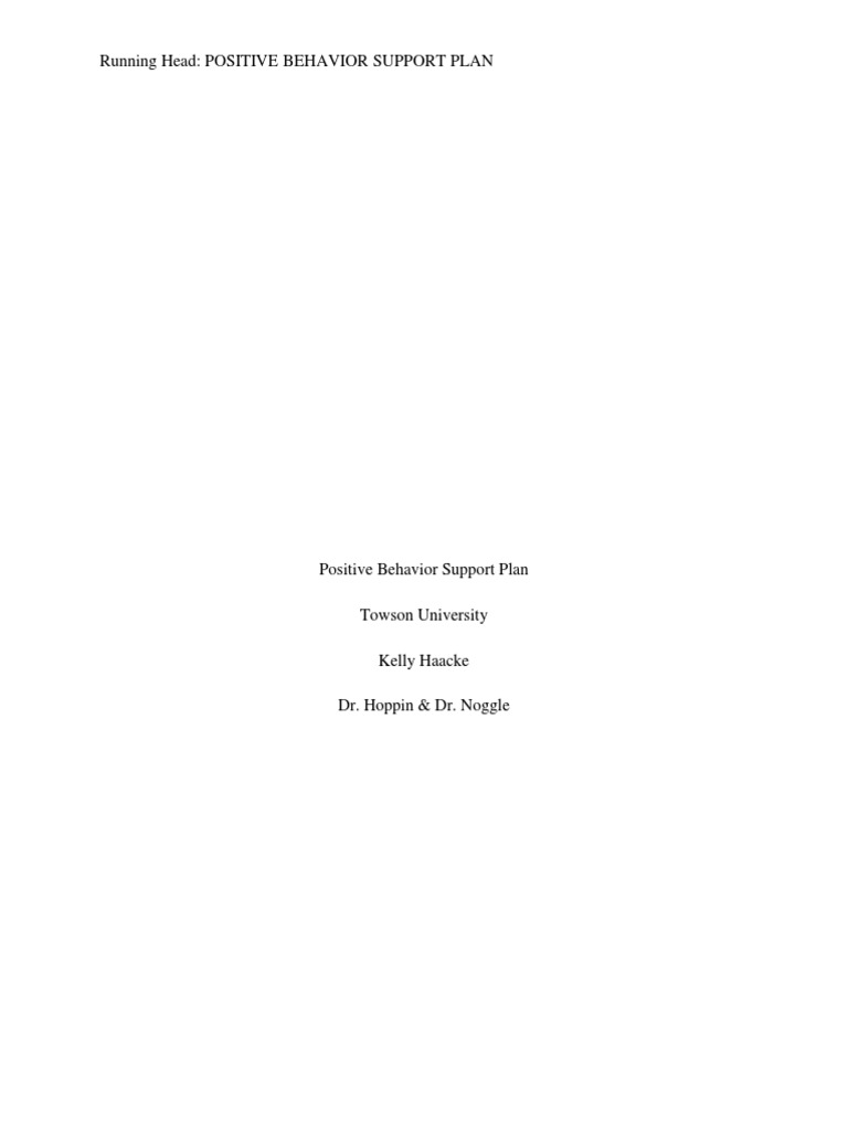 Positive Behavior Support Plan PBSP Write Up | Download Free PDF ...
