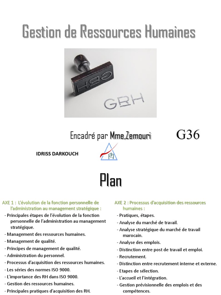 Gestion de Ressources Humaines | PDF | Management de la qualité ...