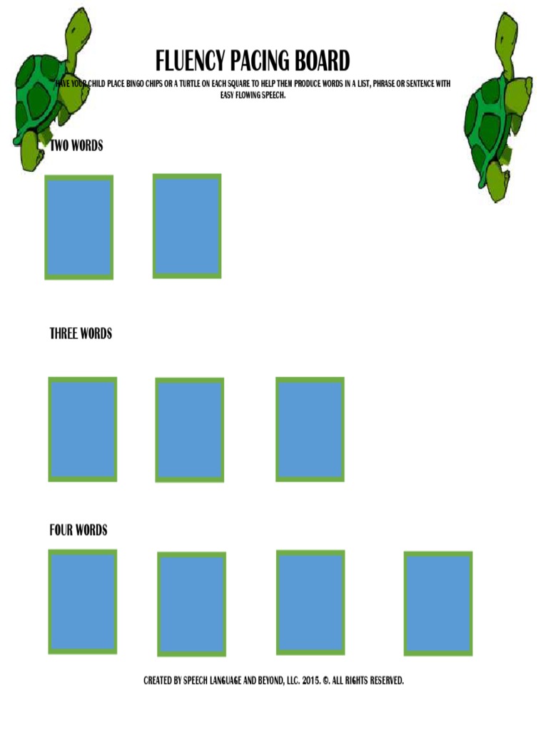 Basic Fluency Pacing Board | PDF | Fluency | Applied Linguistics