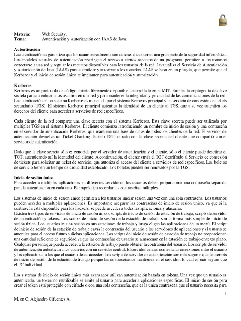 Autenticación y autorización con Java Authentication and Authorization ... Autenticación y autorización con Java Authentication and Authorization ...