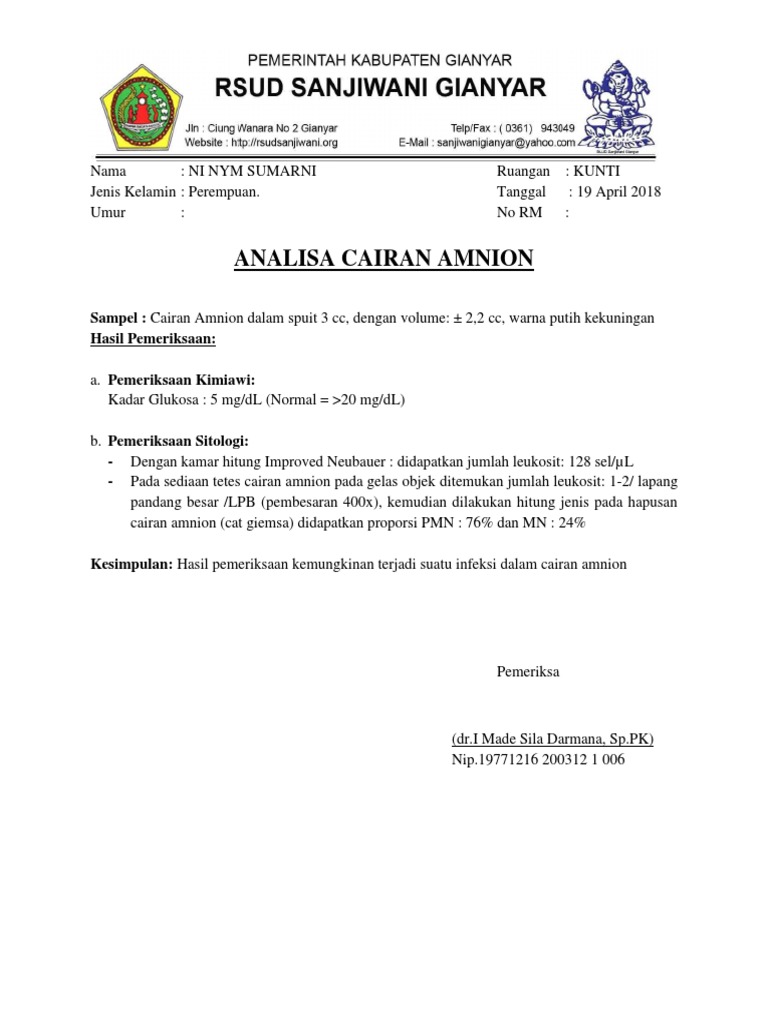 Analisa Cairan Amnion | PDF