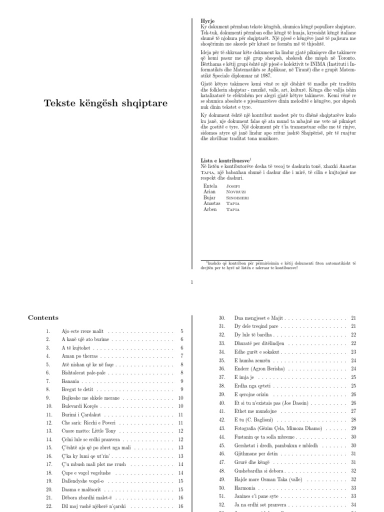 Tekste Kengesh | PDF