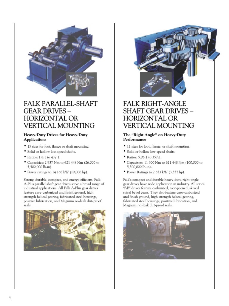 Falk Parallel-Shaft Gear Drives - Horizontal or Vertical Mounting Falk ...
