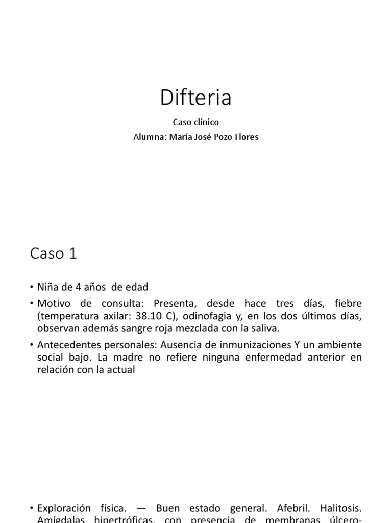Difteria Caso Clinico | PDF | Especialidades Medicas | Enfermedades y trastornos