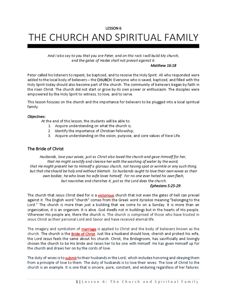 The Body of Christ: Understanding the Church as a Spiritual Family ...