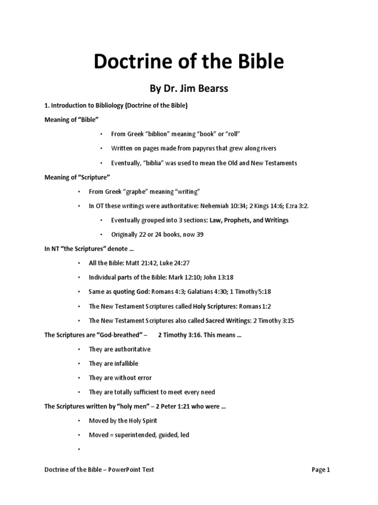 Doctrine of The Bible PowerPoint FULL TEXT | PDF | Biblical Inerrancy ...