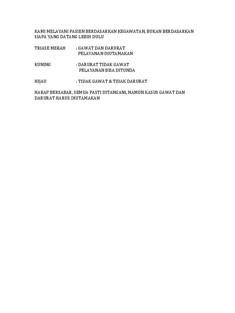 Banner Triase Igd | PDF