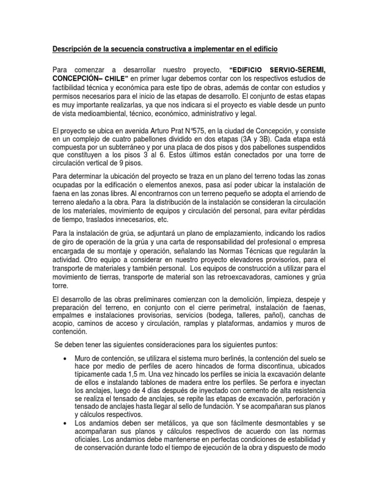Descripción de La Secuencia Constructiva A Implementar en El Edificio | PDF | Soldadura ...