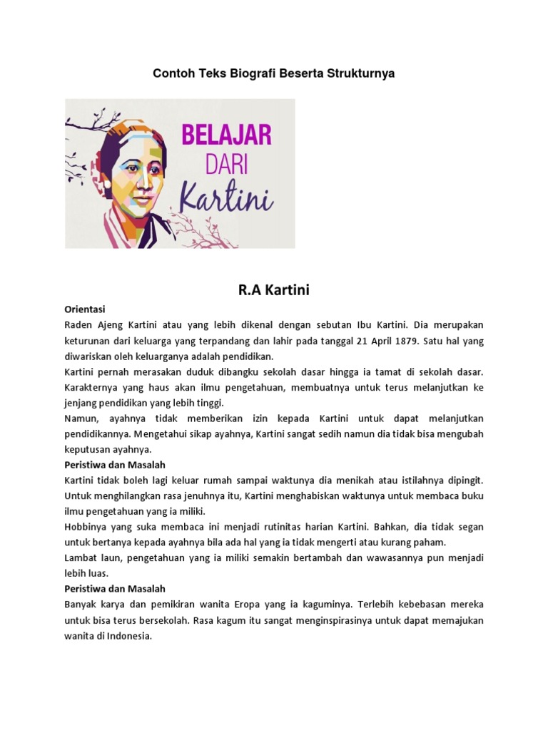 Contoh Teks Biografi Beserta Strukturnya | PDF | Agama & Spiritualitas