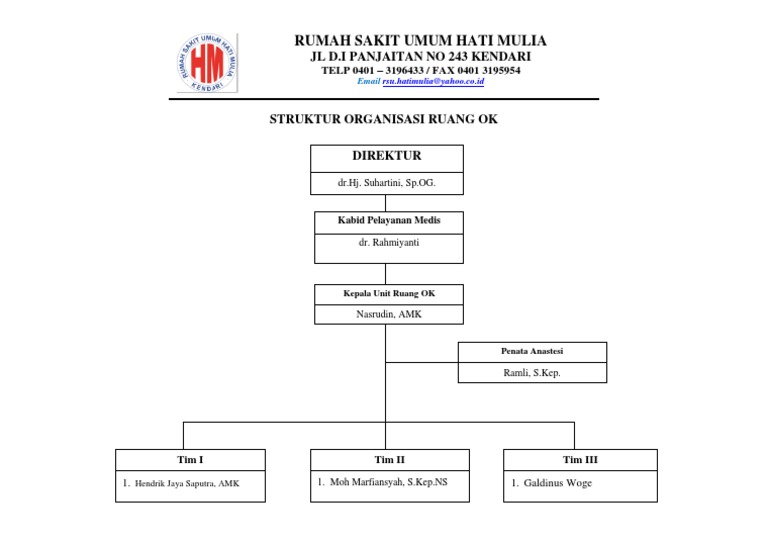 Organizational Structure of the Operating Room Department at RSU Hati ...