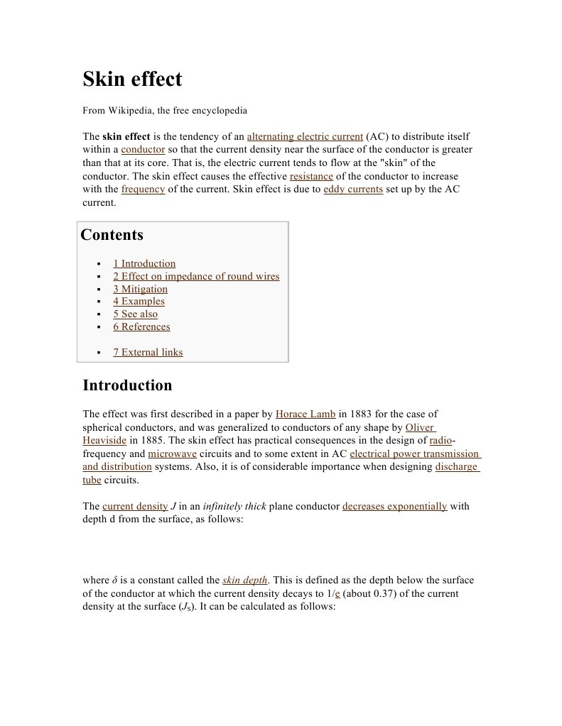 Skin Effect | PDF | Electric Current | Alternating Current