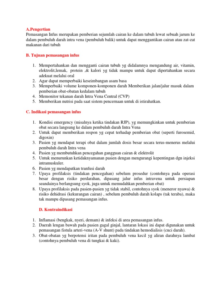 Pemasangan Infus | PDF