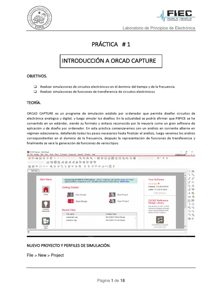 Introducción a Orcad Capture y VPULSE | PDF | Simulación | Electrónica