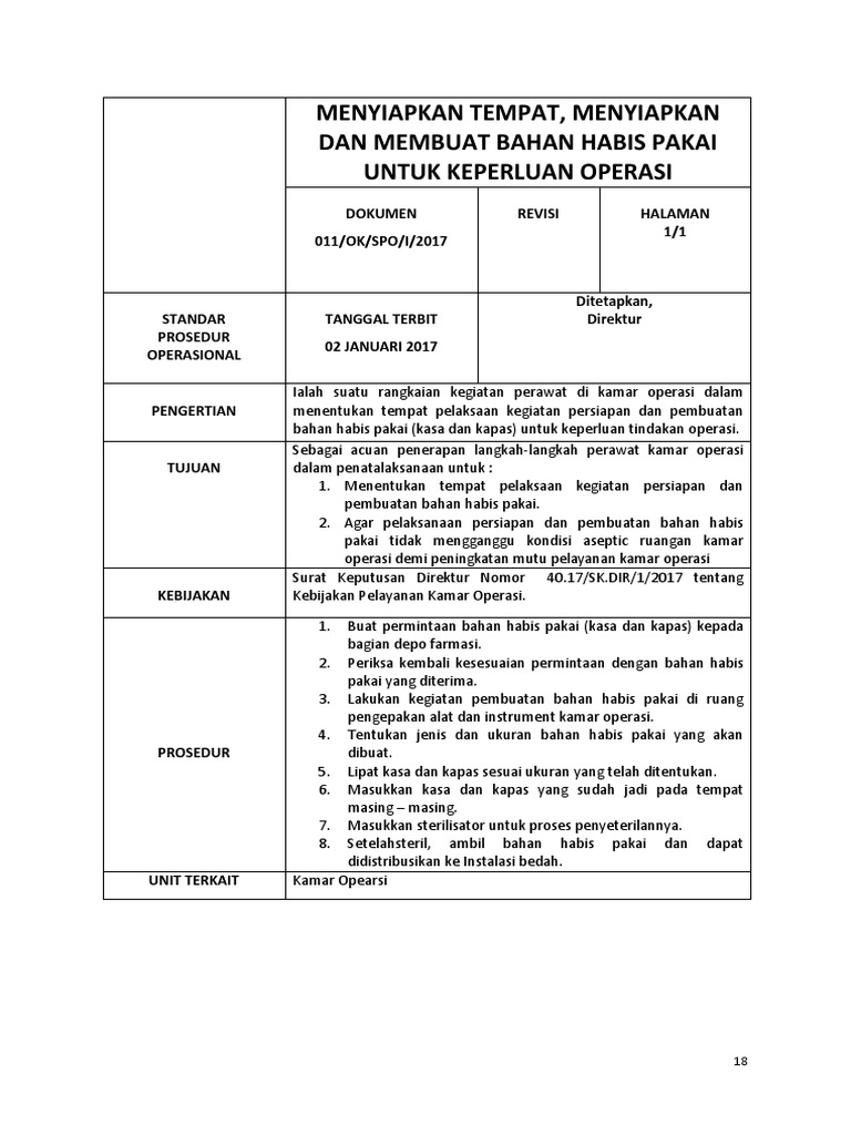 Persiapan Bahan Habis Pakai Operasi | PDF