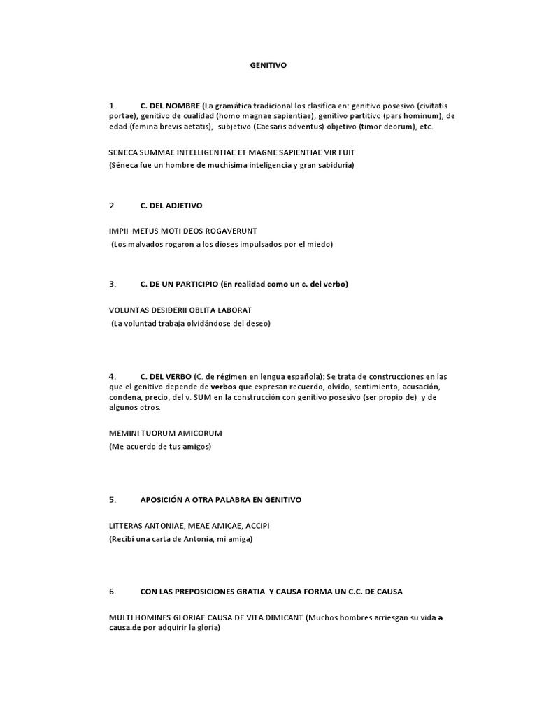 Tipos de Genitivo | PDF