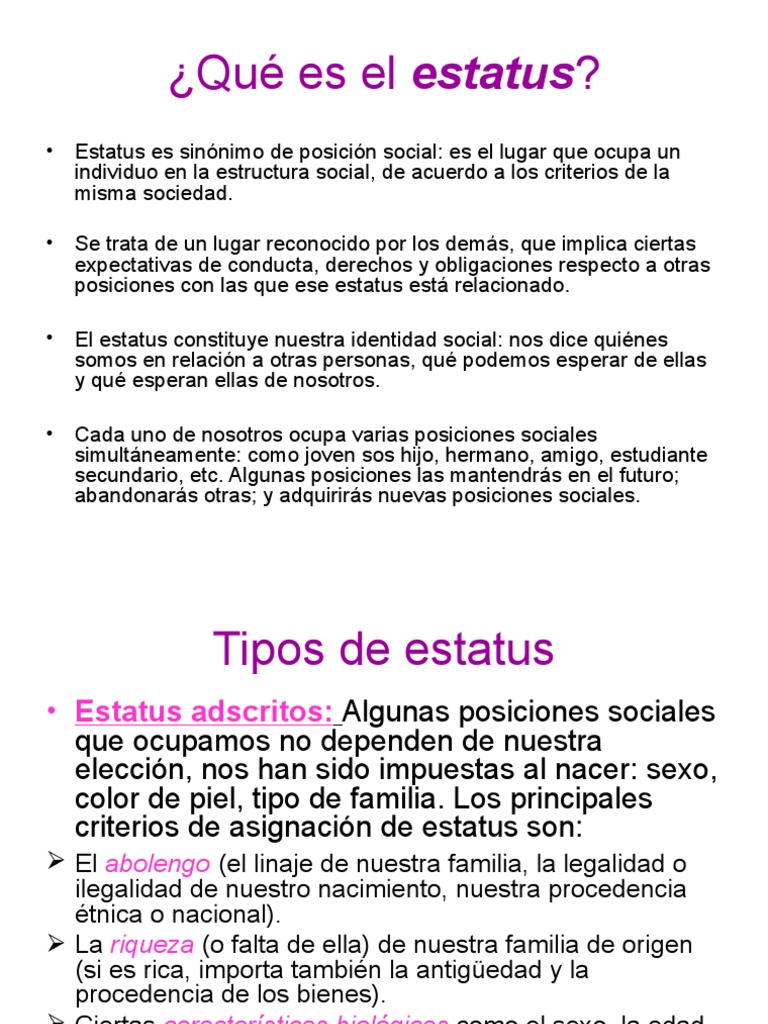 Rol y Estatus en Los Grupos | Comportamiento | Teorías sociológicas