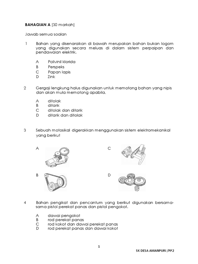 Soalan Akhir Tahun RBT Tahun 6 2016 | PDF