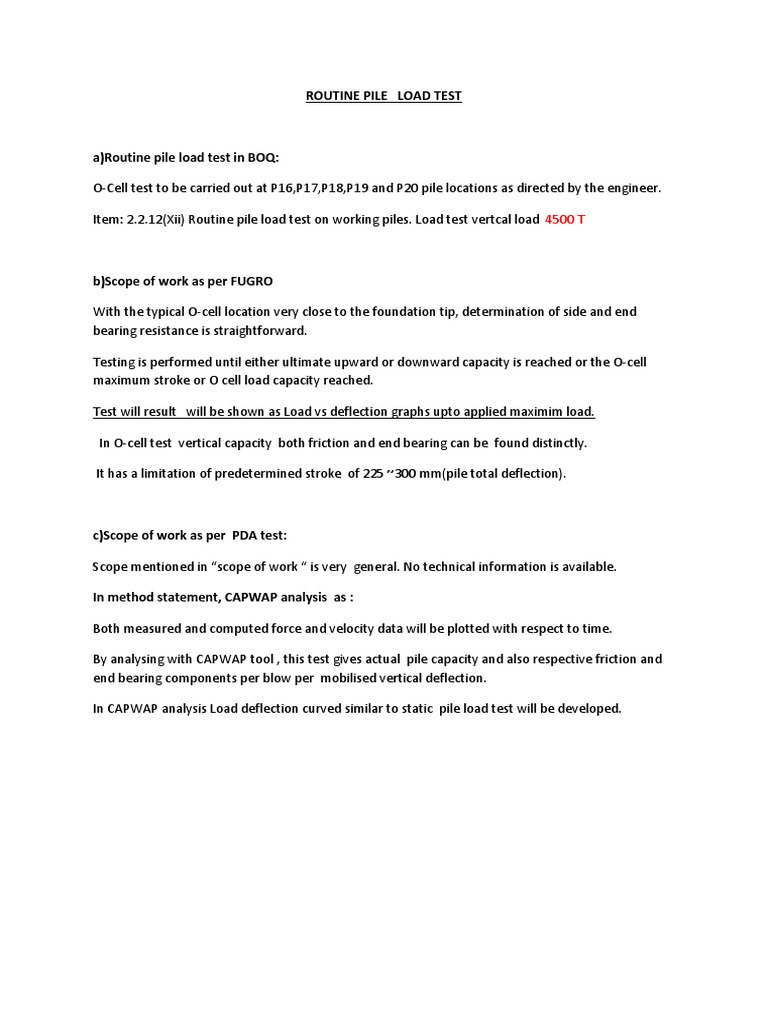 Routine Pile Load Test | PDF | Science & Mathematics