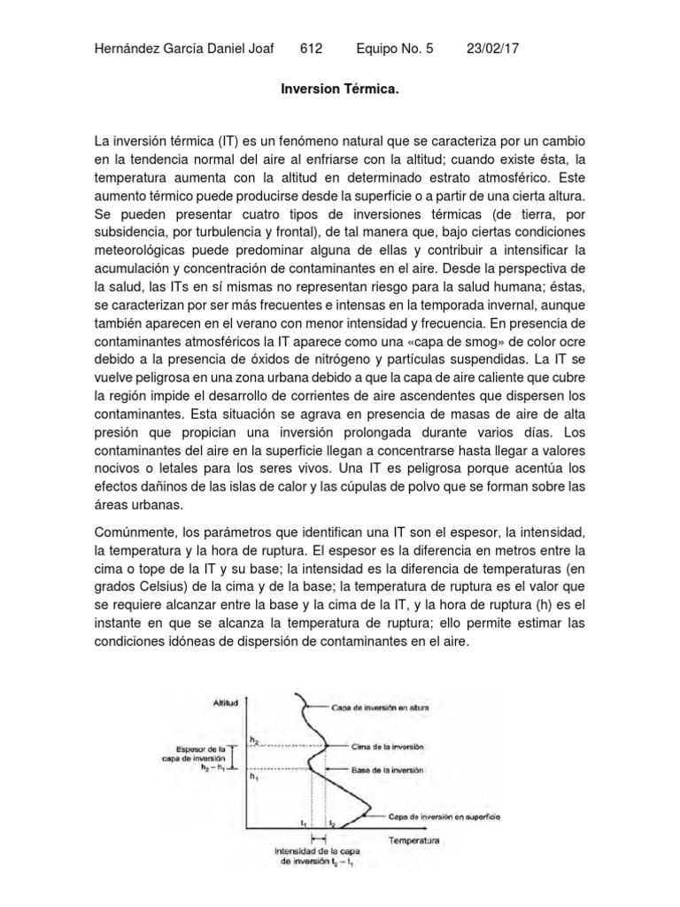 Inversion Termica | PDF | Temperatura | Meteorología