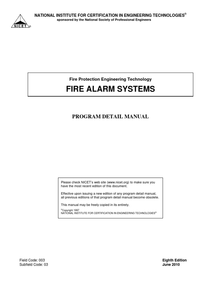 Alarms | Test (Assessment) | Specification (Technical Standard)