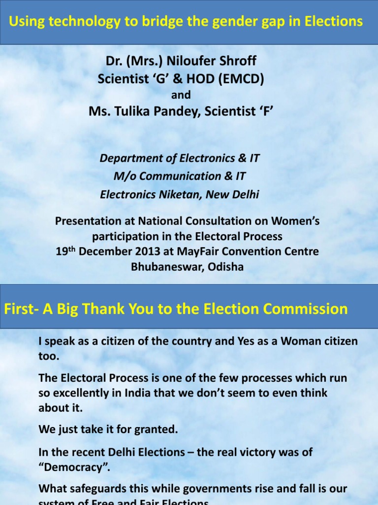Technology Empowering Women in Elections | PDF | Electronic Voting ...
