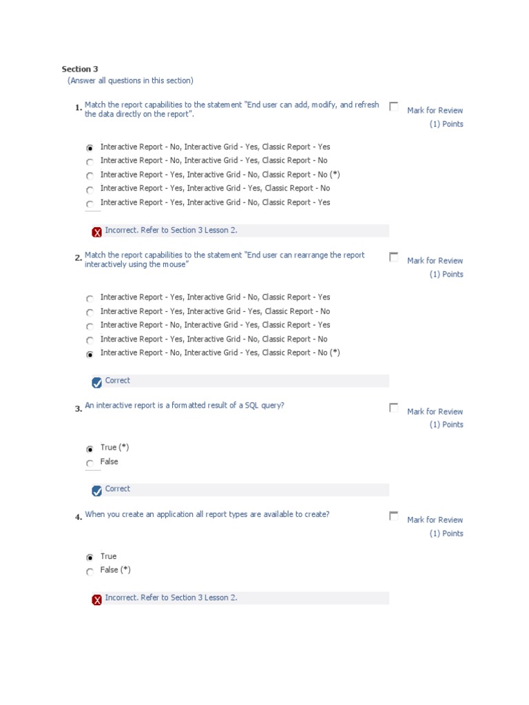 ORACLE APEX - Quiz Section 3 | PDF | Tab (Gui) | Interactivity
