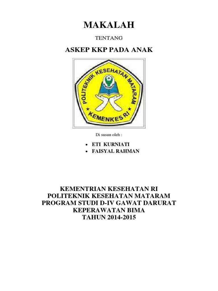 Askep KKP Pada | PDF | Pengembangan Diri | Kesehatan Holistik