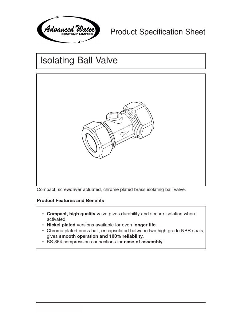 Reliance Water Controls 15mm Brass Isolating Ball Valve BVAL200001 520 ...