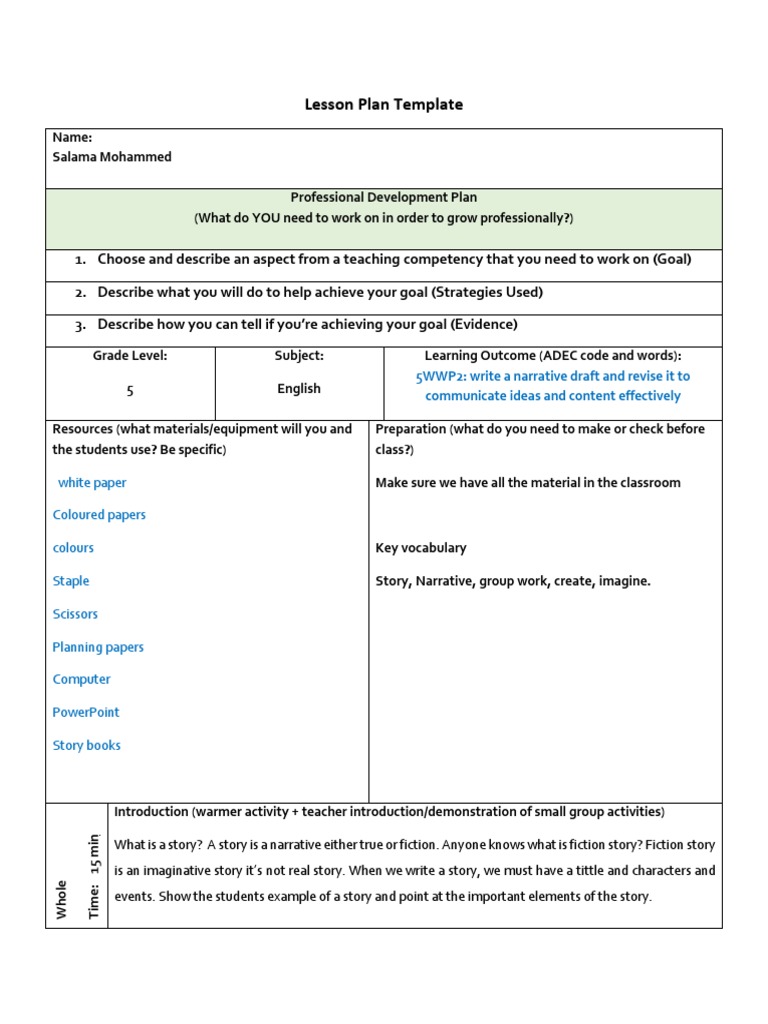 Lesson Plan Template: White Paper Coloured Papers Colours Staple ...