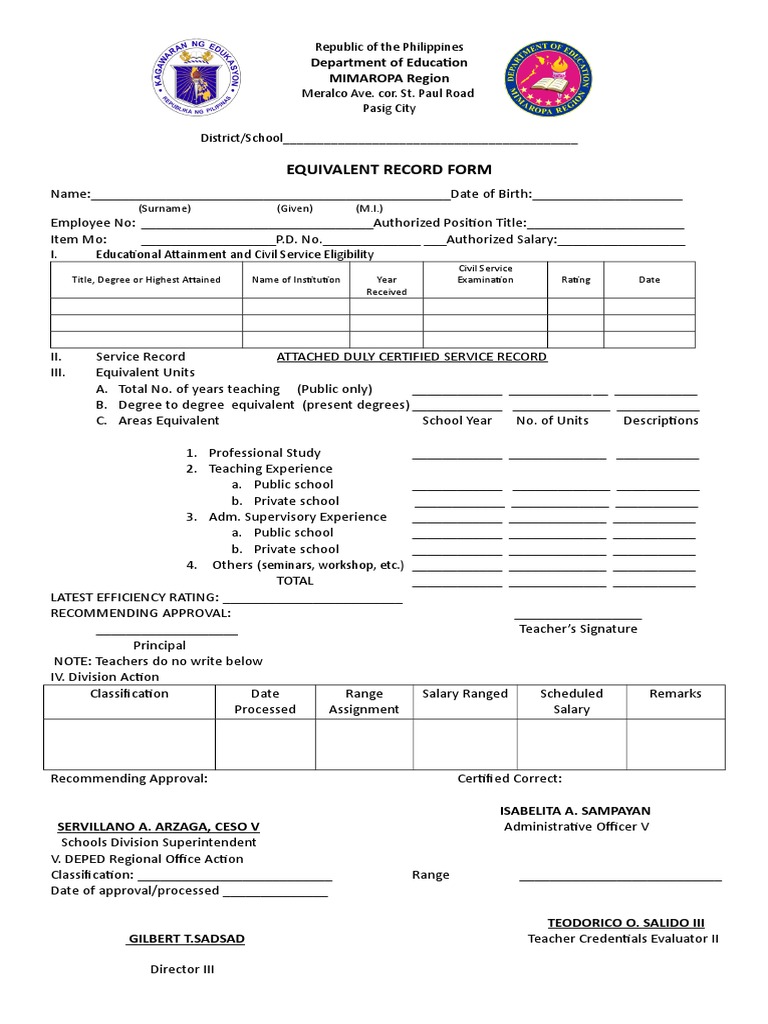Erf Form Pal | PDF | Behavior Modification | Government