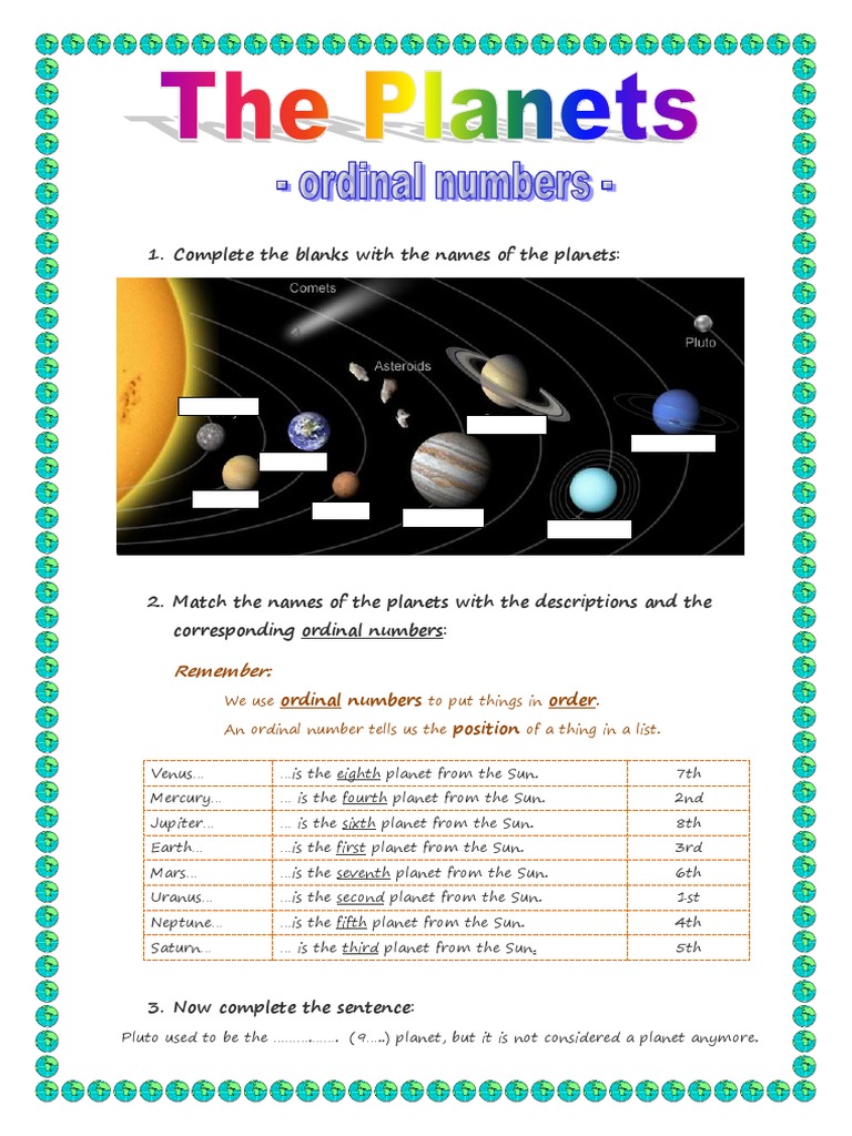Matching Planets to Their Order and Descriptions | PDF | The Planets ...