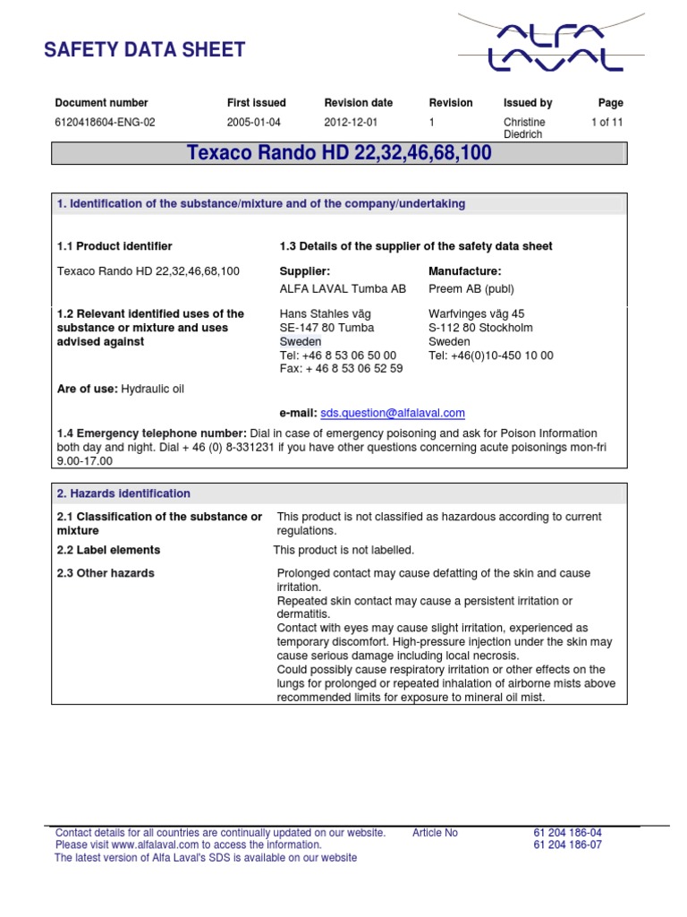 Eng 02 Texaco Rando HD 22324668100 | PDF | Dangerous Goods | Combustion