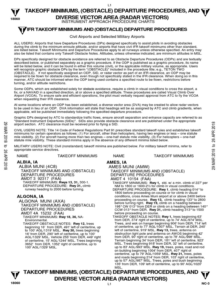 Sus Takeoff Minimums | PDF | Instrument Flight Rules | Air Traffic Control