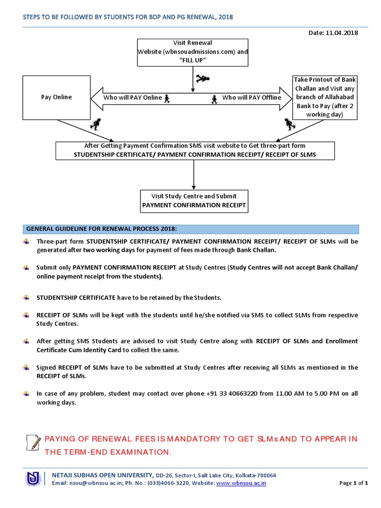 Steps For BDP PG Renewal | Download Free PDF | Online And Offline | Payments