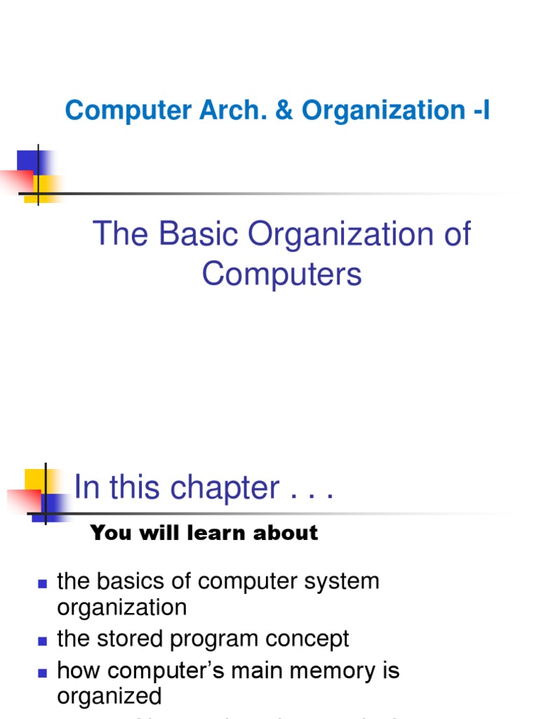 Computer Arch. & Organization - I: The Basic Organization of Computers | PDF | Computer Data ...