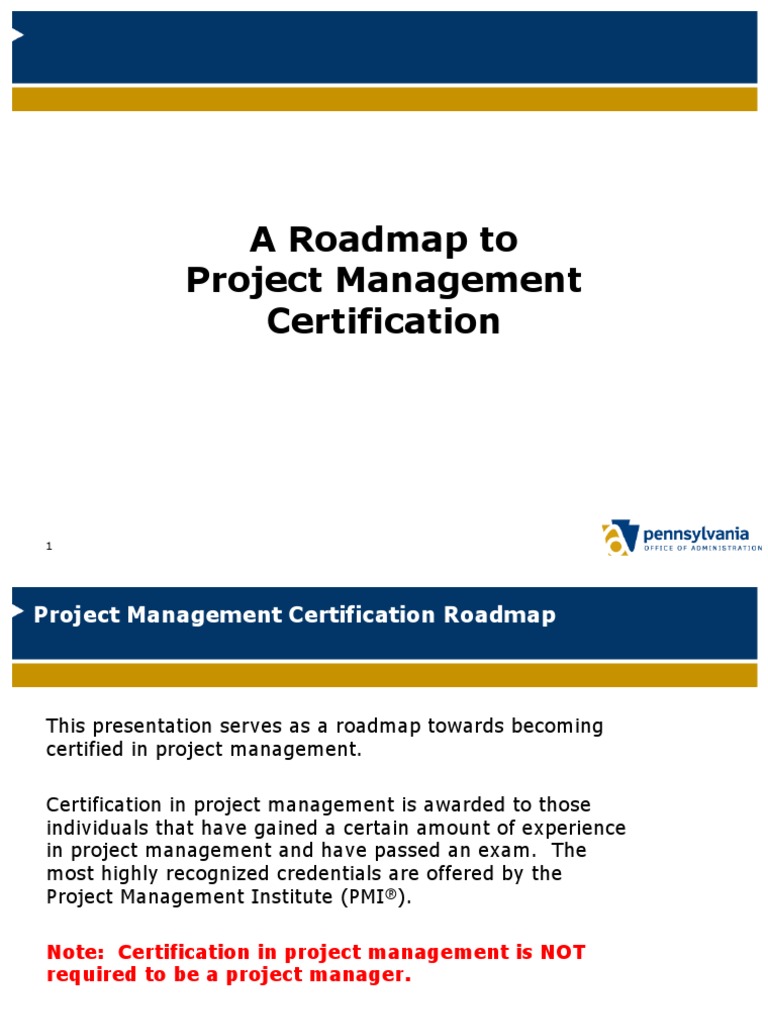 PMP Roadmap Presentation | PDF | Project Management Professional ...