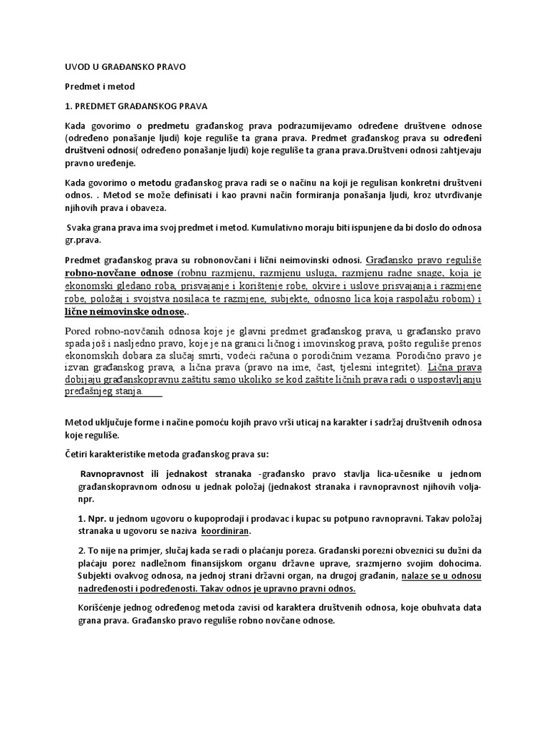 Uvod U Građansko Ravo | PDF