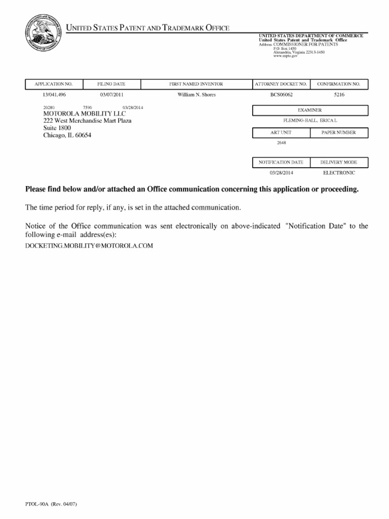 Patent Office Notification of Application Status | PDF | Priority Right ...