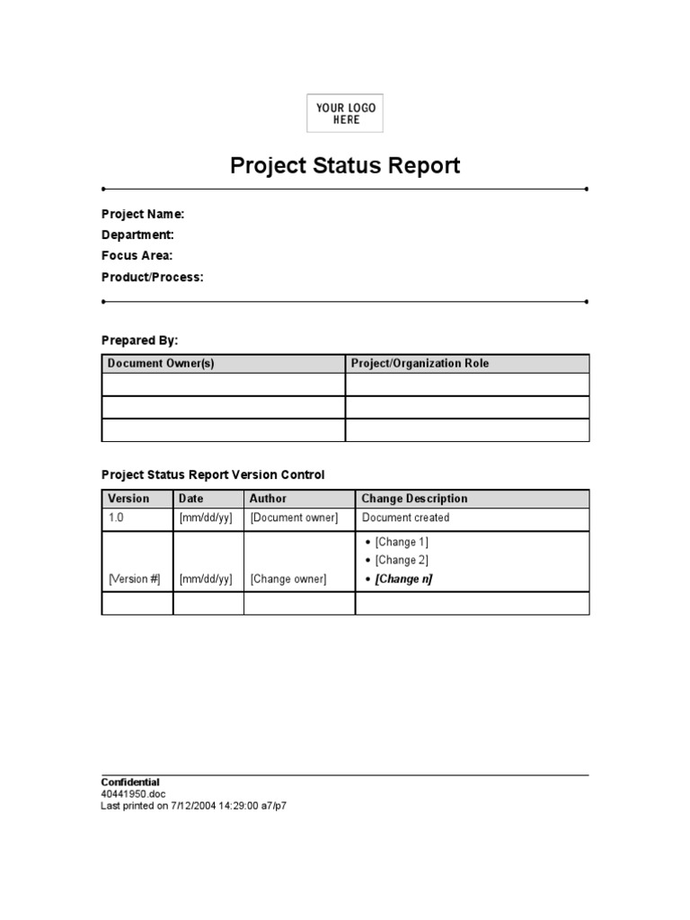 Microsoft Project Status Report | PDF