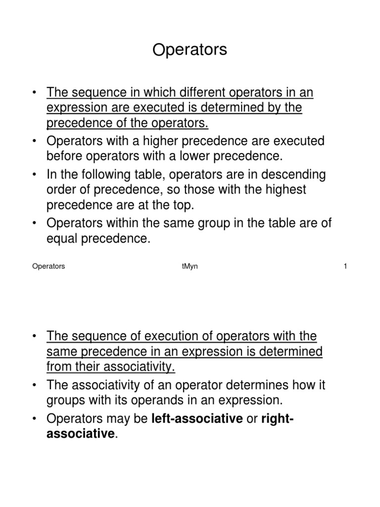 Operators | Download Free PDF | Computer Programming | Cognitive Science