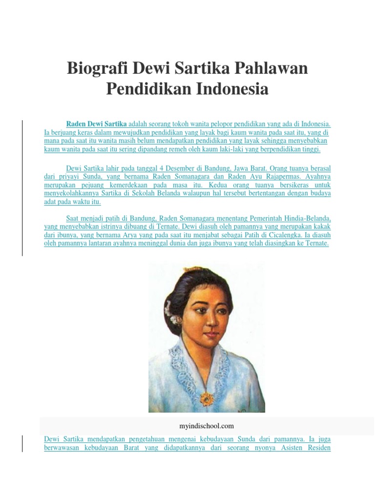Biografi Dewi Sartika Pahlawan Pendidikan Indonesia | PDF