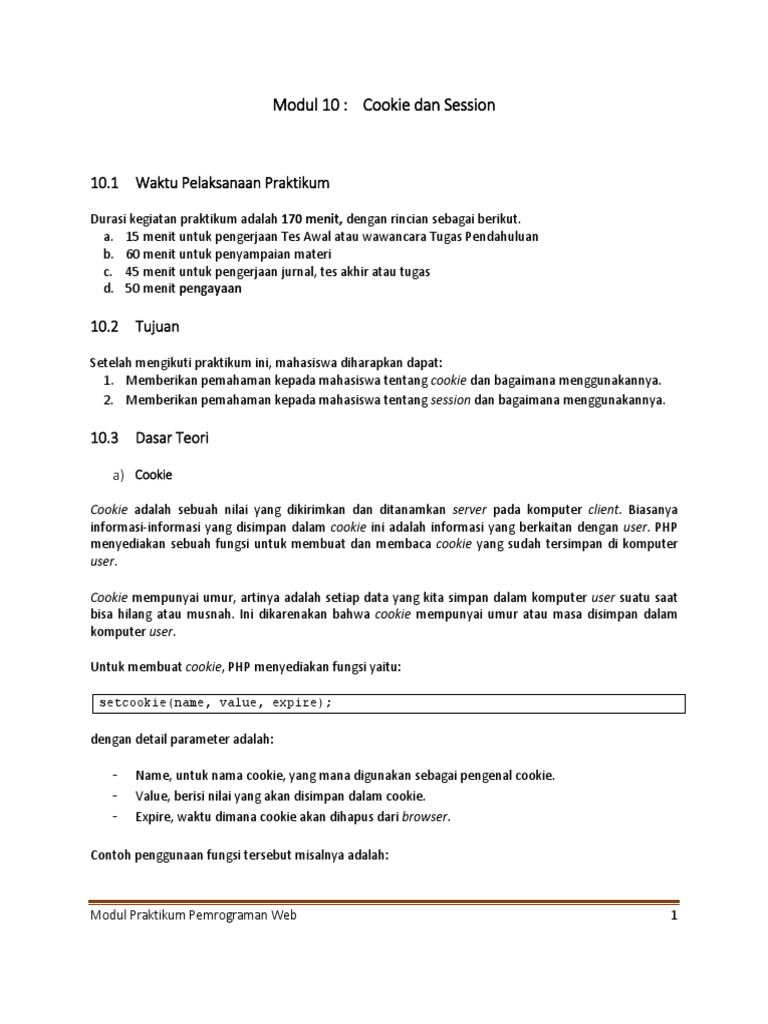 BAB 10 Cookie Dan Session | PDF