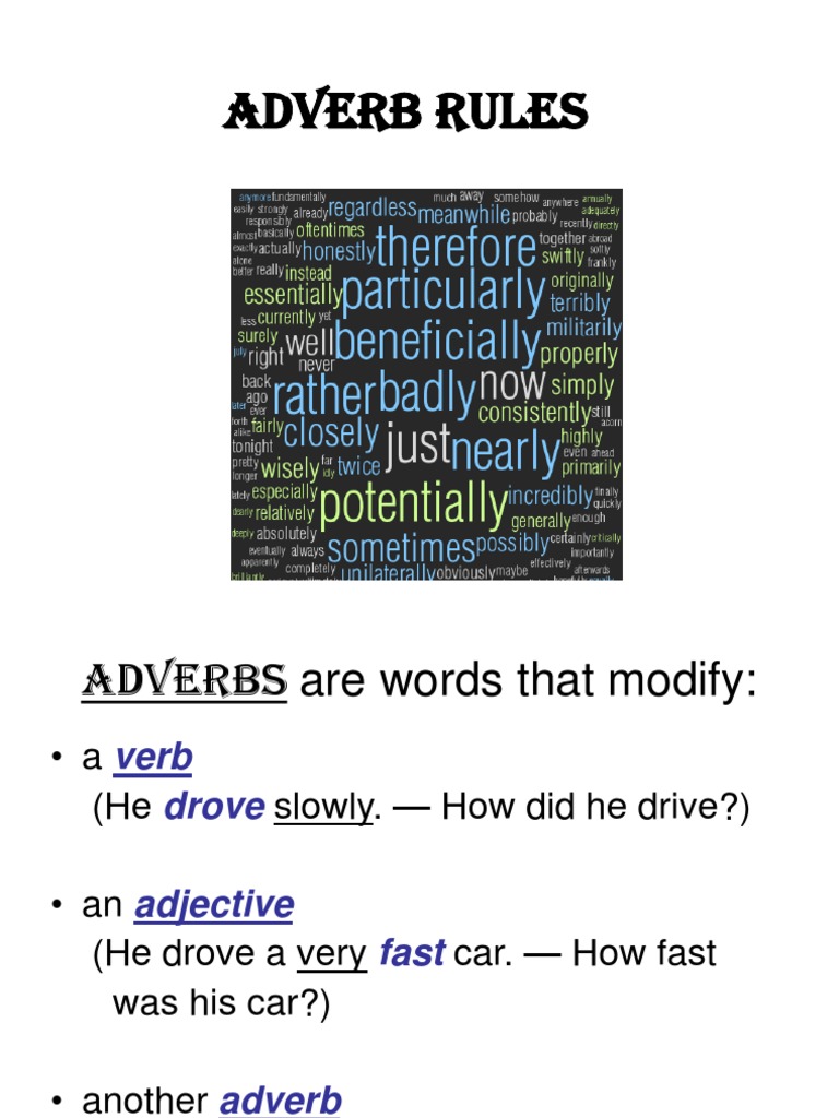 Adverb Rules Powerpoint | PDF | Adverb | Adjective