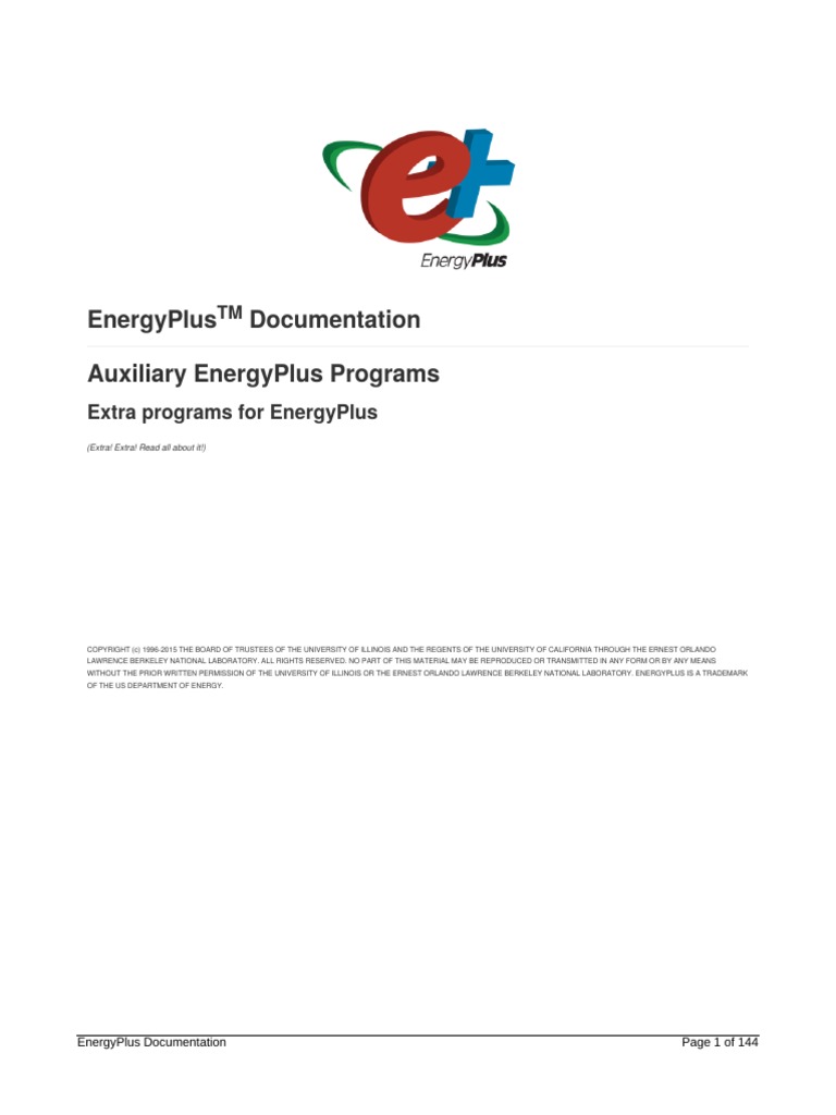 Auxiliary Programs - EnergyPlus Documentation | PDF | Comma Separated Values | Climate
