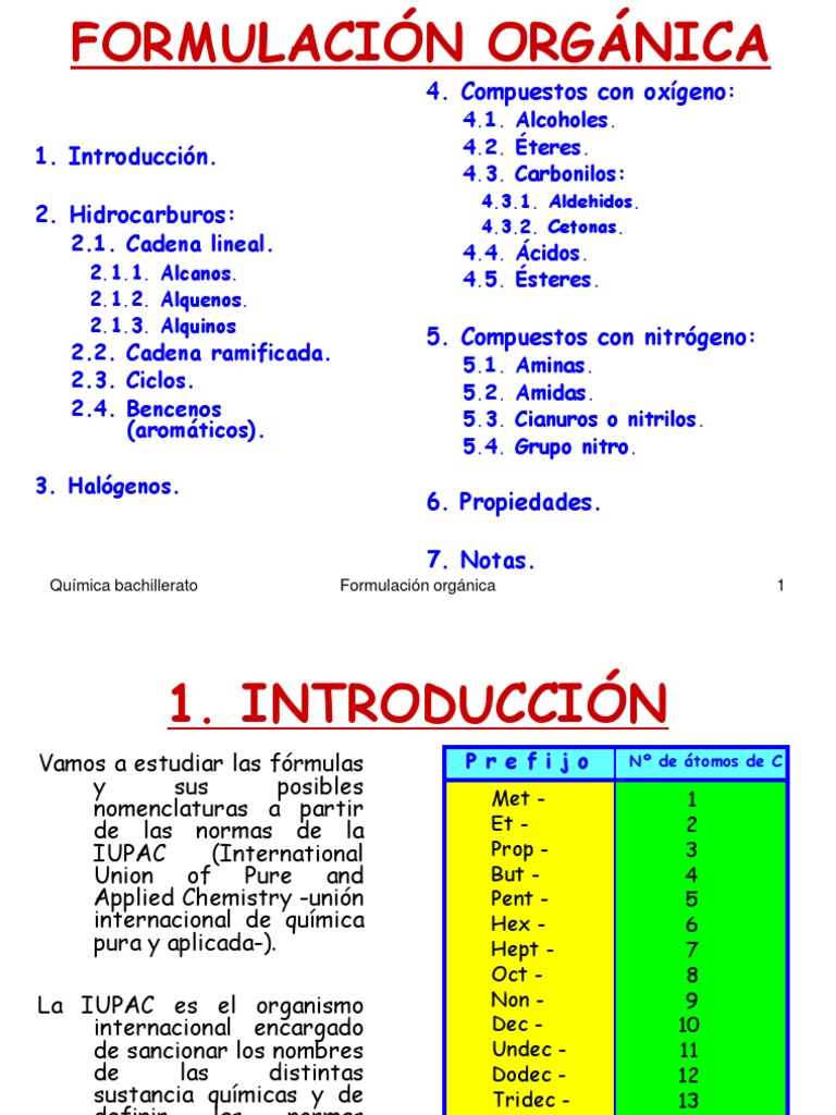 0 Formulacion organica.pdf | Química Orgánica | Alqueno | Prueba ...