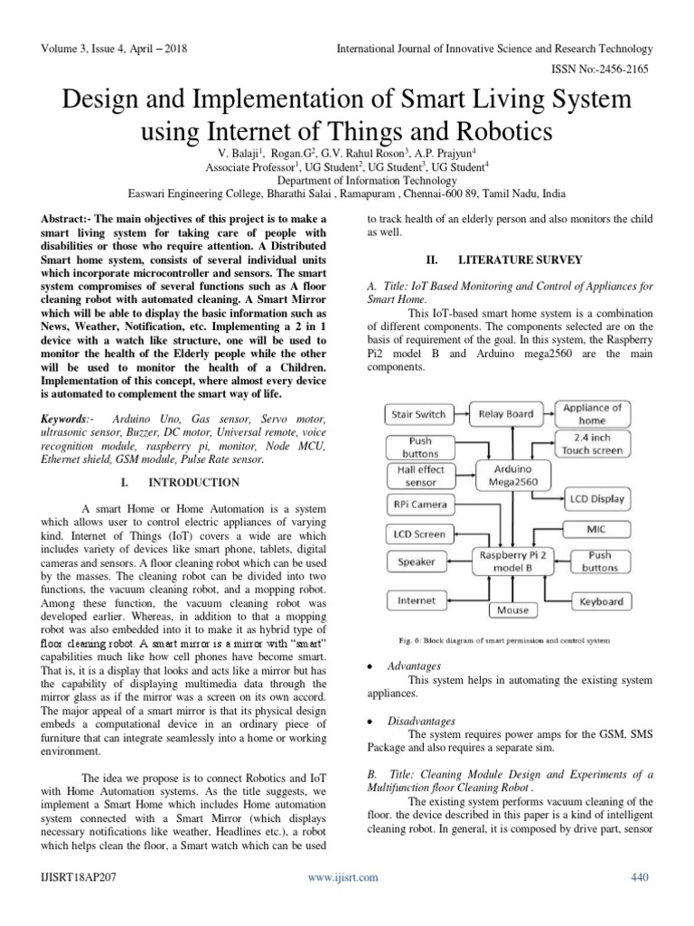 Design and Implementation of Smart Living System Using Internet of ...