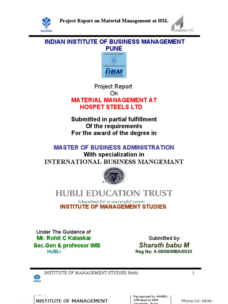 Materials Management at Hospet Steels Limited | PDF | Casting ...