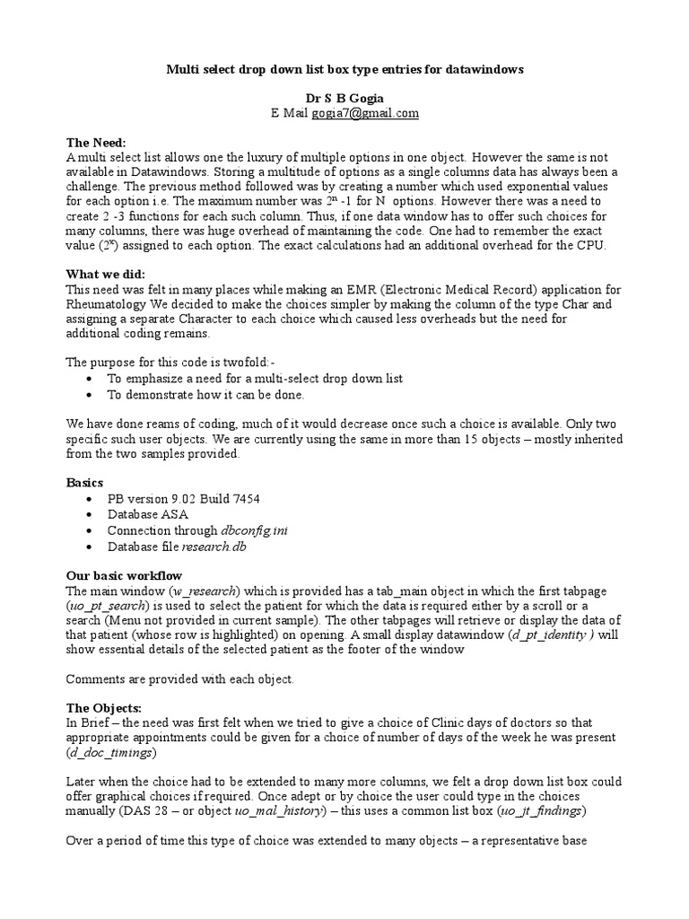 Multi Select Drop Down List Box Type Entries For Datawindows Drsbgogia
